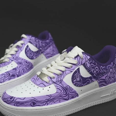 Custom Air Force 1 Purple White Swirl Pattern Lilaccustom