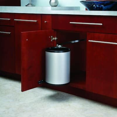 Rev A Shelf 16 In H X 11 In W X 11 In D 15 Liter Pivot Out Stainless Steel Under Sink Waste