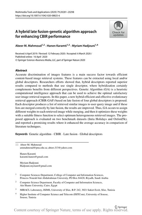 a hybrid late fusion genetic algorithm approach for enhancing cbir