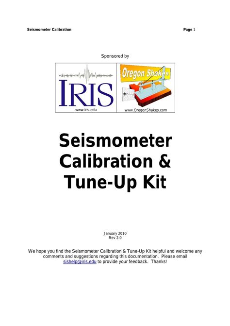 Seismometer Calibration And Tune Up Kit Iris