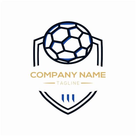배지 디자인 벡터 일러스트와 함께 축구 팀 로고 아이콘 프리미엄 벡터