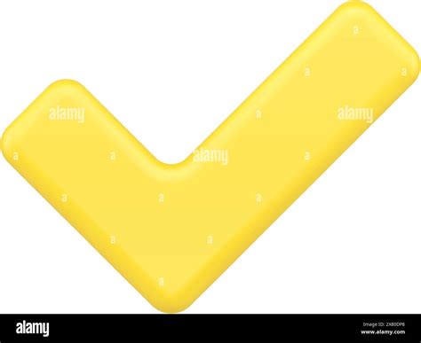 Yellow Check Mark Consent 3d Icon Confirmation Trust Approval Symbol