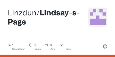 GitHub Linzdun Lindsay S Page