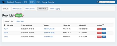 Working With Dhcp Pools Documentation 6connect Documentation