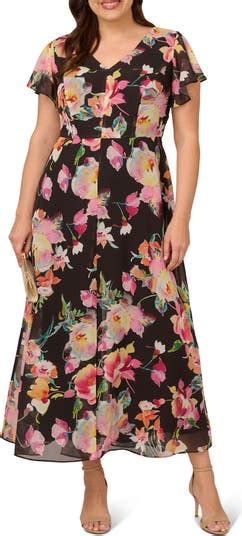 Adrianna Papell Floral Overlay Maxi Jumpsuit Nordstrom