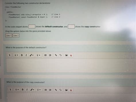 solved consider the following two constructor declarations