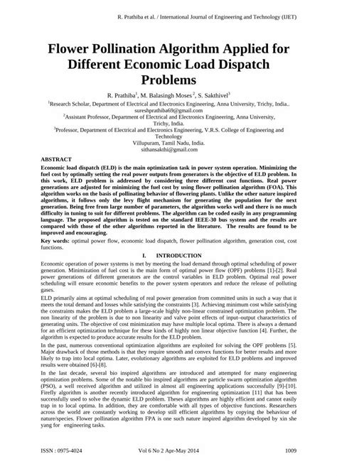 pdf flower pollination algorithm applied for different … pollination