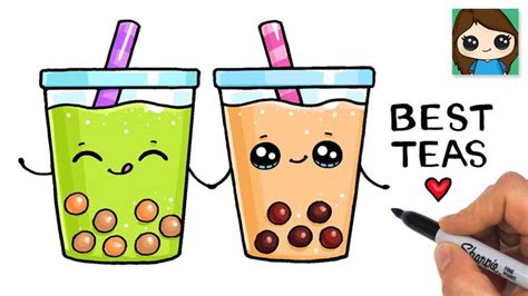 How To Draw Boba Tea Drinks Easy Cute Pun Art In 2025 Boba Tea