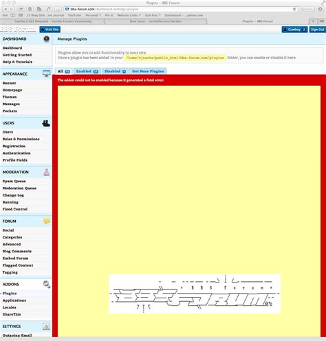 Enabling Plug Ins The Addon Could Not Be Enabled Because It Generated A Fatal Error · Issue