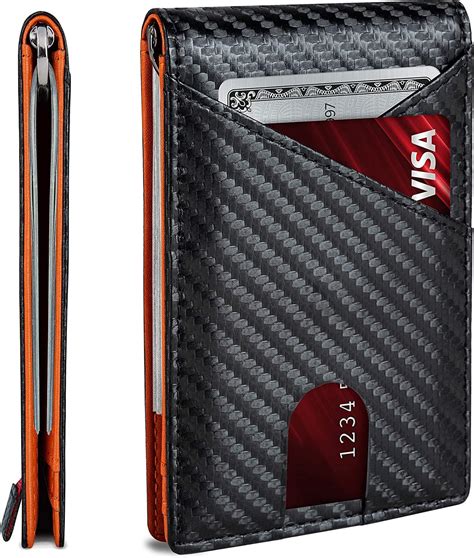 Cartera Hombre Clip Portafolios Con Clip De Dinero Rfid Elegante Cartera Plegable Minimalista