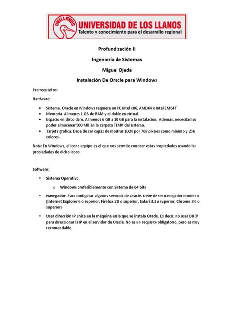 Manual De Instalacion Oracle Pdf Base De Datos Oracle Archivo De Computadora