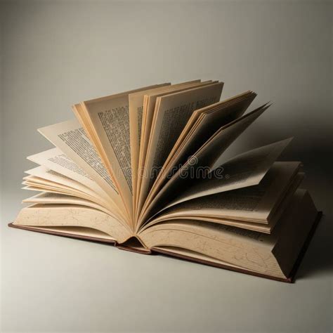 Classic Vintage Book Spread Open Showcasing Grain And Warm Tones Stock