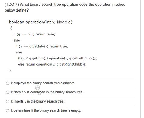Solved Node Is Larger Than The Tco 7 In A Binary Search