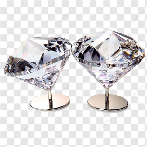 독특한 다이아몬드 컷 디자인과 골든베이스가 달린 고급스러운 크리스탈 와인 잔 둘 호화로운 결정 Png 일러스트 및 이미지 에 대한 무료 다운로드 Pngtree