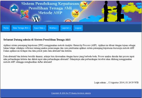 source code sistem pendukung keputusan tenaga ahli metode ahp