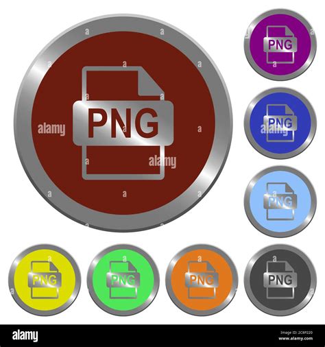 Set Of Color Glossy Coin Like Png File Format Buttons Stock Vector