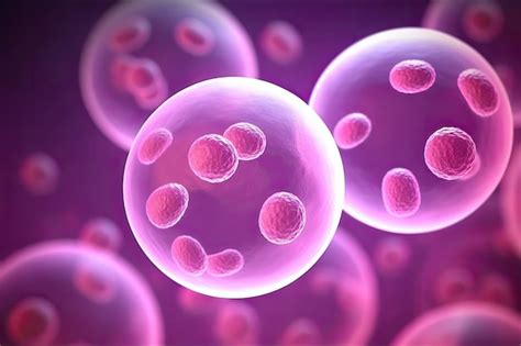 A Pink Sphere Of Cells Is Surrounded By Pink Spheres Premium Ai