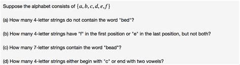 solved suppose the alphabet consists of 14 b c d e f}