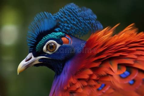 Close Up Of Exotic Bird With Its Feathers In Full Display Stock Image Image Of Avian Nature
