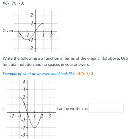 Write The Following A A Function In Terms Of The