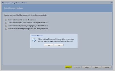 solved import discovery settings cisco community