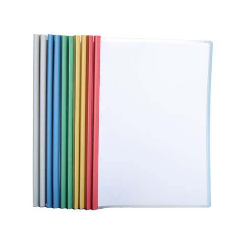 Custom Logo Clear Transparent PVC Reusable Document File Folder With Sliding Bar Clear File