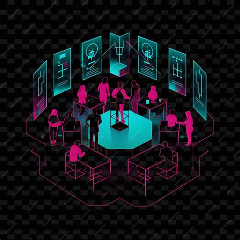 Radiant Neon Ranked Choice Voting With Members And Signs Lan Neon Line