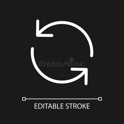 Reload Pixel Perfect White Linear Ui Icon For Dark Theme Stock Vector
