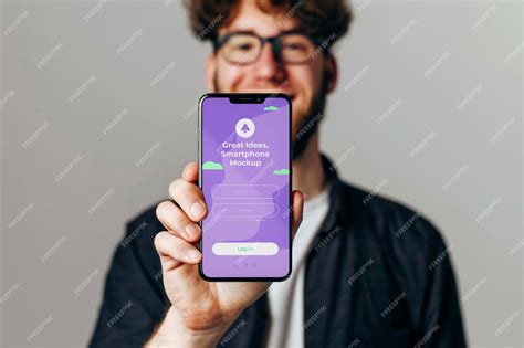 Person Holding Smartphone Mockup Premium Ai Generated Psd