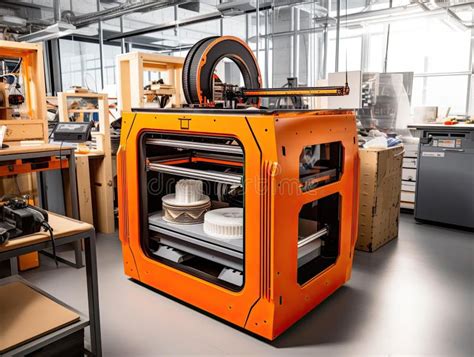 3d Printer In Futuristic Office Space Stock Illustration Illustration Of Future Generative