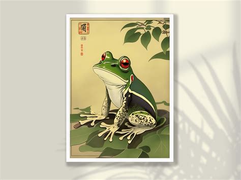 Japanese Frog Art Print Restored Woodblock Poster Etsy