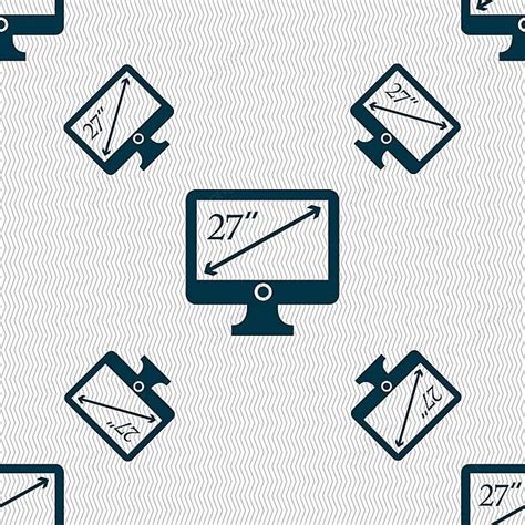 Geometric Texture Seamless Pattern With Monitor Diagonal Icon27 Inches Vector Illustration