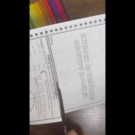 Integer Operations Activity Booklet Fun Middle School Math Activities