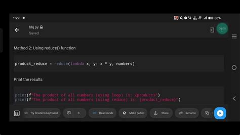 python program to multiply all numbers in a list youtube