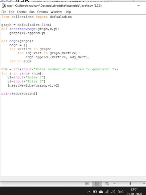 generate graph using dictionary in python codespeedy