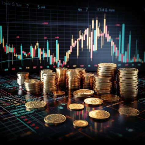 Forex Trading Dynamics Illustrated With Coins And Market Graph Backdrop