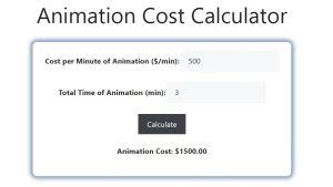 Animation Cost Calculator Savvy Calculator