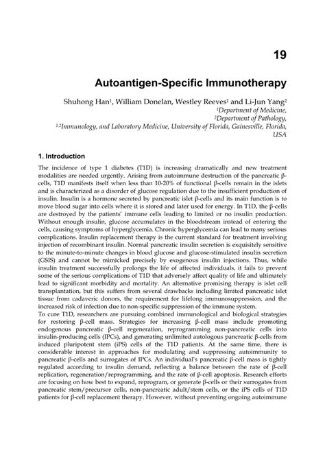 Pdf Autoantigen Specific Immunotherapy