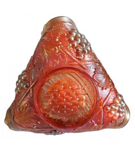 Us Glass Palm Beach Marigold Goofus Glass Tri Corner Whimsey Bowl