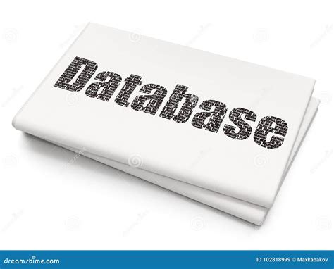 Software Concept Database On Blank Newspaper Background Stock Illustration Illustration Of