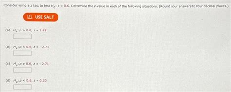 Solved Consider Using A Z Test To Test H0p06 Determine