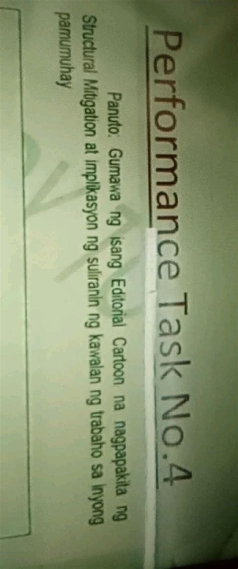 Performance Task No 4 Panuto Gumawa Ng StudyX