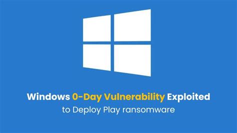 windows 0 day vulnerability exploited in the wild to deploy play ransomware alen pulo