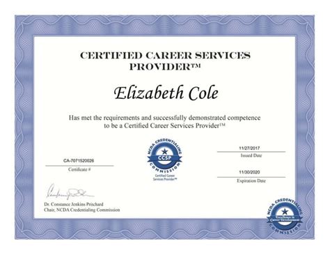 Certified Career Services Provider Ccsp Certificate Ppt