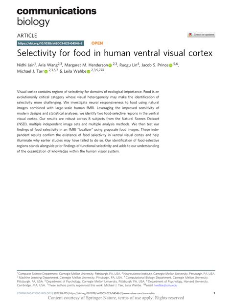 pdf selectivity for food in human ventral visual cortex