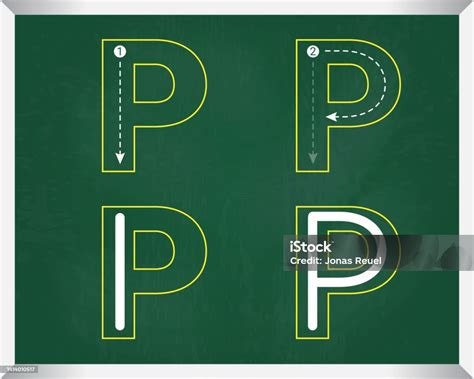 알파벳 편지 P 어린이를위한 알파벳 편지를 쓰는 방법 유치원을위한 Abc 쓰기 교육 0명에 대한 스톡 벡터 아트 및 기타 이미지 0명 3차원 형태 개념 Istock