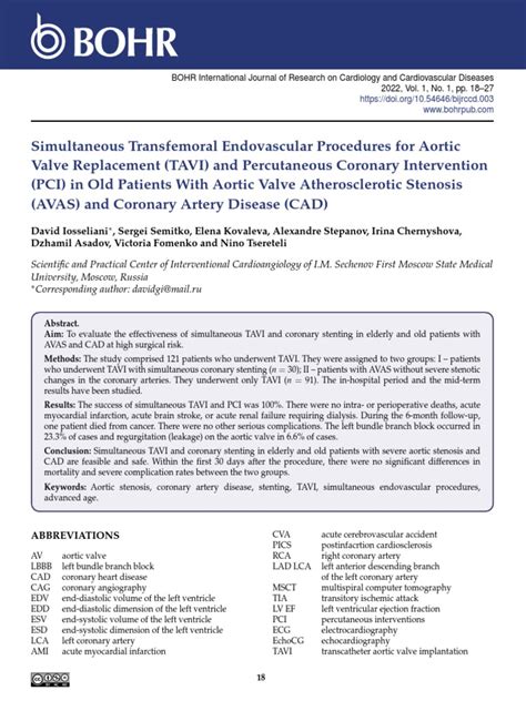 Simultaneous Transfemoral Endovascular Procedures For Aortic Valve Replacement Tavi And