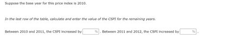 solved 8 calculating inflation using a simple price index