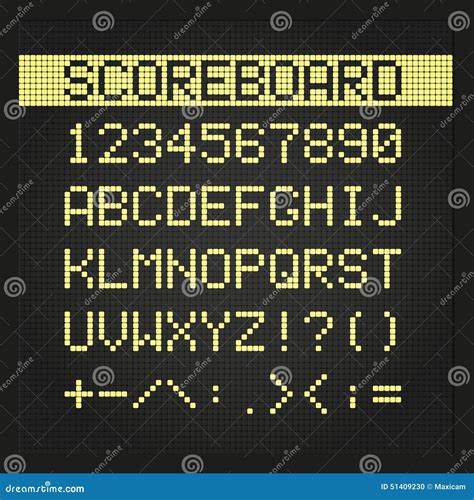 Scoreboard Digital Font Stock Vector Illustration Of Message 51409230
