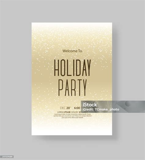 휴일 파티와 새해 복 많이 받으세요 파티 초대장 카드에 대 한 벡터 일러스트 레이 션 전단 포스터 및 인사말 카드 디자인 템플릿입니다 골드 컬러 디자인 0명에 대한 스톡